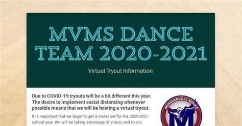 mvms dance team 2020 2021 smore newsletters