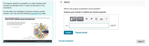 solved the angular speed of a propeller on a boat increases