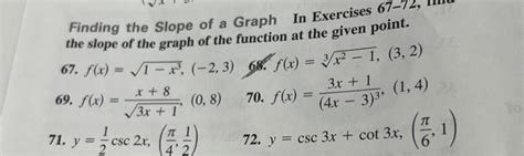 Solved Finding The Slope Of A Graph In Exercises The Chegg