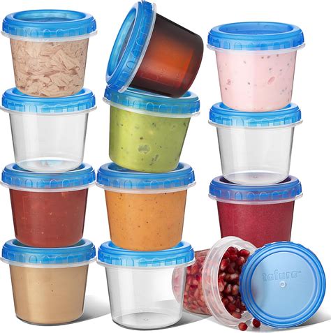 Tafura 4 Oz Small Containers With Lids [12 Pack] Snack Containers With Twist Top