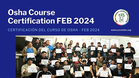 First Annual Osha Course Certificate Ceremony United Community Center Of Westchester Inc