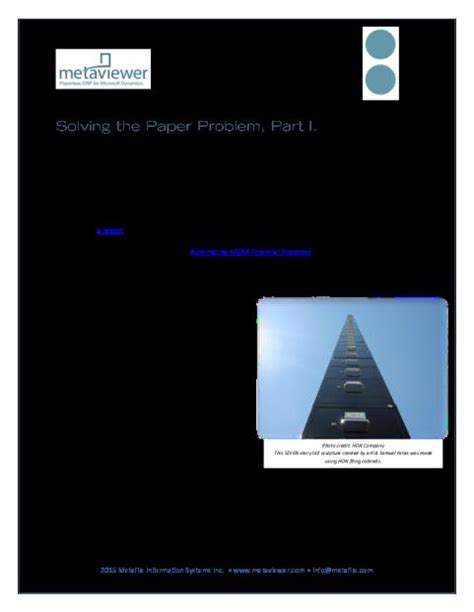 Solving The Paper Problem Part 1