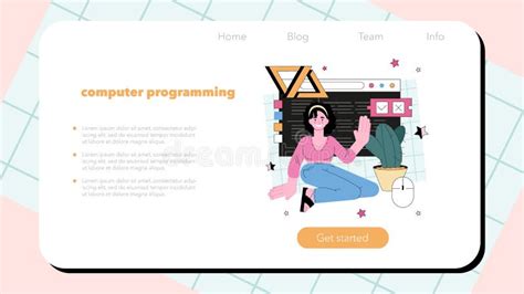 Software Developer Web Banner Or Landing Page Idea Of Programming
