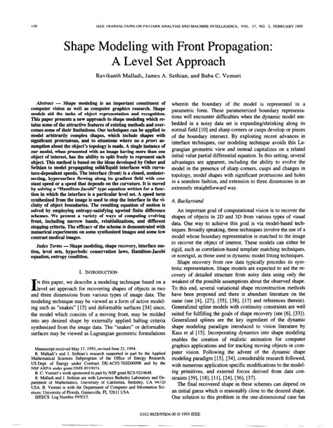 Pdf Shape Modeling With Front Propagation A Level Set Approach
