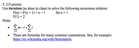 solved use iteration as done in class to solve the