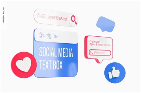 Premium PSD Social Media Text Box Mockup Right View