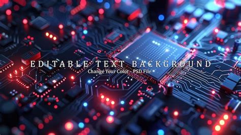 Circuit Board With Glowing Processor Premium AI Generated PSD