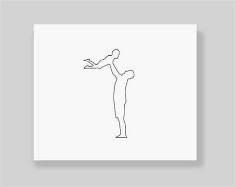 가족 연속 한 줄 그림 프리미엄 벡터