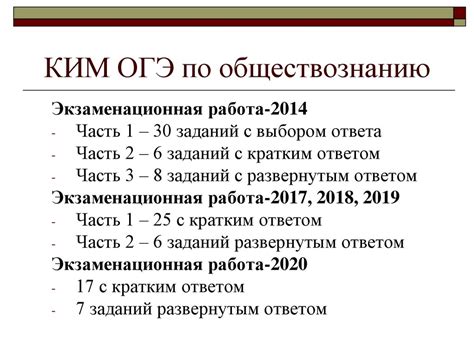 ОГЭ по обществознанию: структура и содержание КИМ, динамика результатов ...