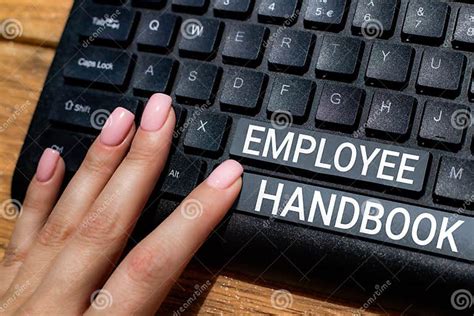 Hand Writing Sign Employee Handbook Business Overview Document That Contains An Operating