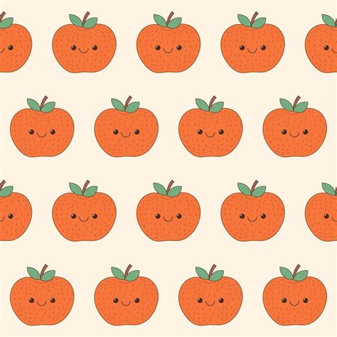 없는 귀여운 카와이 과일 캐릭터 섬유 직물 패턴 배경 두들 과일 기호 포장 프리미엄 벡터