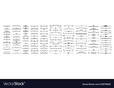 Vintage Border Big Set Royalty Free Vector Image