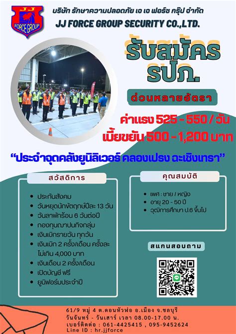 หางาน ฉะเชิงเทรา แปดริ้ว บ้านโพธิ์ แปลงยาว 💥รับสมัครงาน รปภ