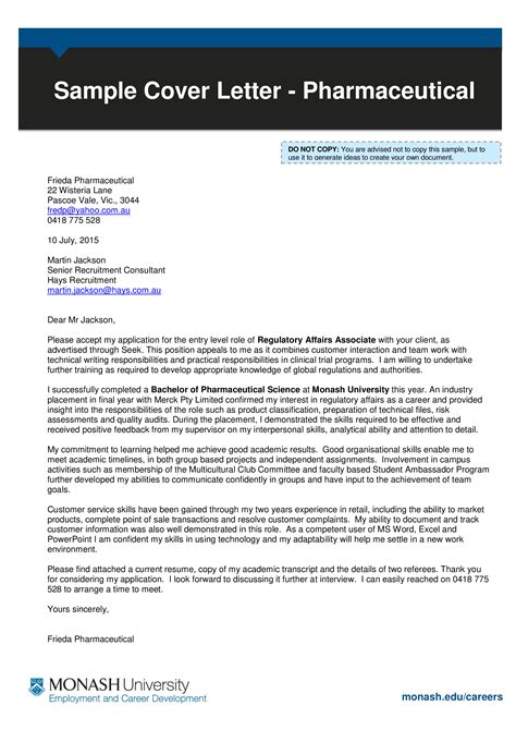 Scientific Cover Letter Template