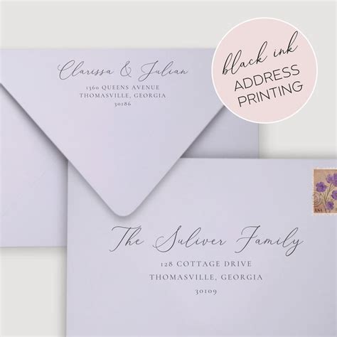 Envelope Printing Service For A7 Envelopes For Wedding Invitation And Save The Date Cards Black