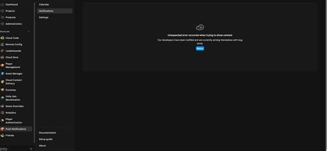 Unexpected Error Occurred When Trying To Show Content Unity Services