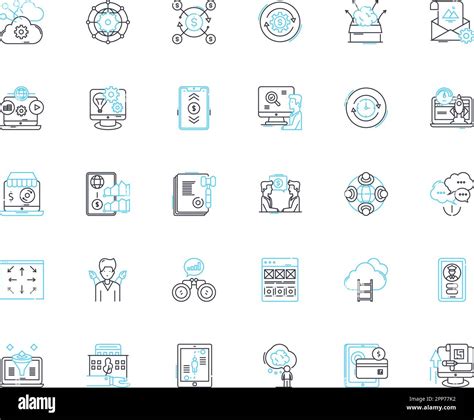 Firm Structure Linear Icons Set Hierarchy Organization Chain