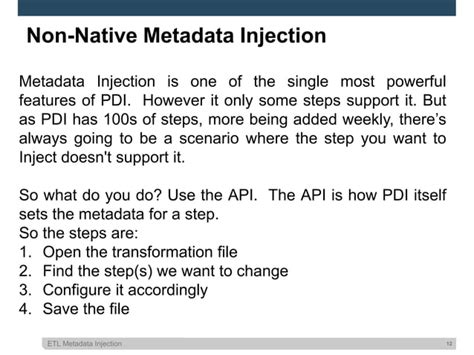 Etl Metadata Injection With Pentaho Data Integration Pptx Computing Technology And Computing