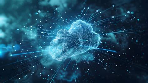 Interconnected Quantum Cloud Computing Data Visualization With Advanced Technology Premium Ai