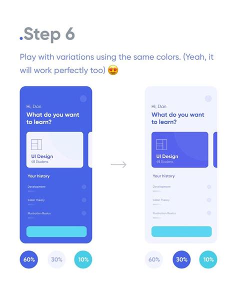 how to create color schemes for your ui design using the 60 30 10