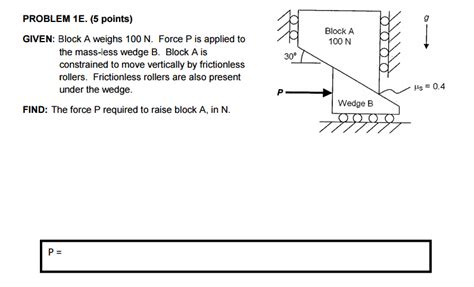 Solved Block A Weighs N Force P Is Applied To The Chegg