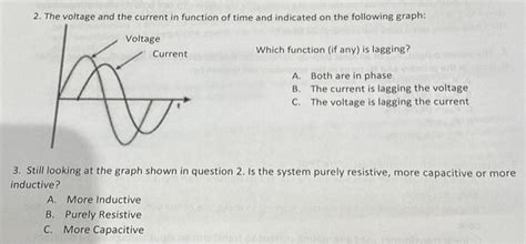 solved 2 the voltage and the current in function of time