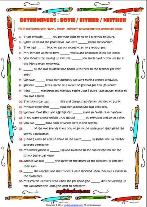 Determiners Esl Exercise Worksheet Determiners Esl Exercise Worksheet