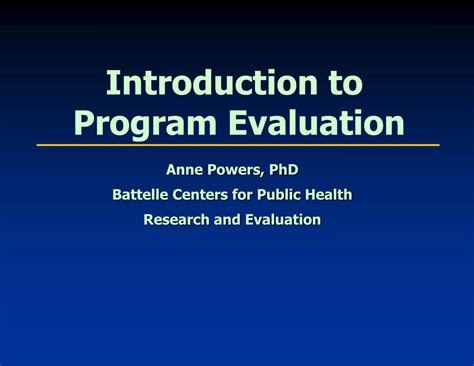 ppt introduction to program evaluation powerpoint presentation free