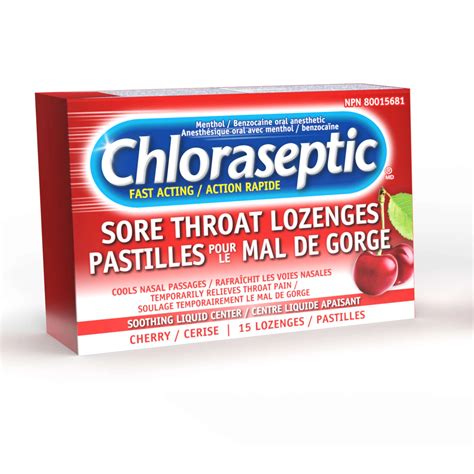 Chloraseptic Sore Throat Lozenges Cherry Flavor Fast Relief With