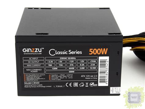 Обзор блока питания GiNZZU CB500 (500 Вт) GreenTech_Reviews