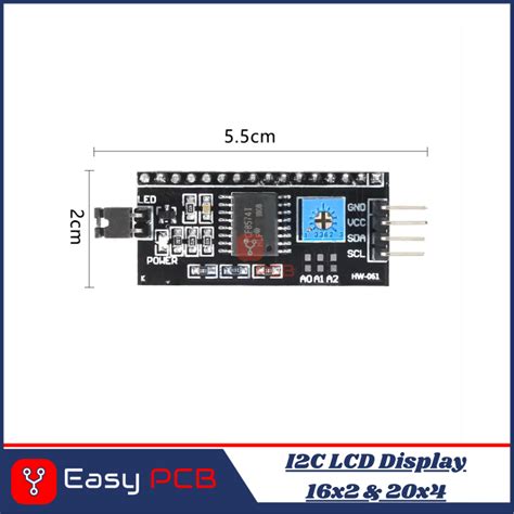 Jual I2C LCD Display 16x2 20x4 Interface Mudah Dengan Modul IIC Shopee Indonesia