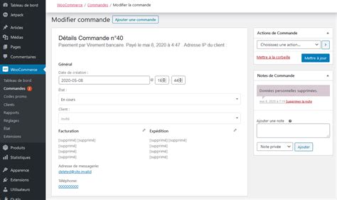 Gestion Des Commandes Documentation Woocommerce