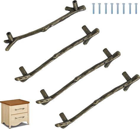 Twig Branch Cabinet Pulls Vintage Black Tree Dresser Knobs Zinc Alloy