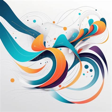 Abstract Data Flow Flowing Lines And Geometric Shapes Representing The Movement Of Data And