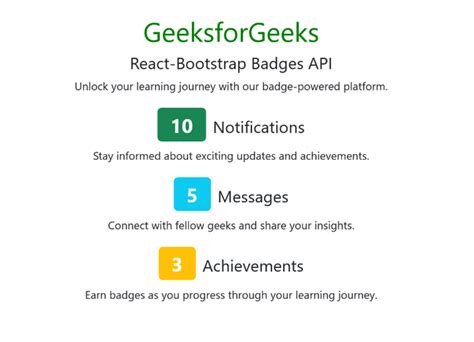 React Bootstrap Badges Api Geeksforgeeks