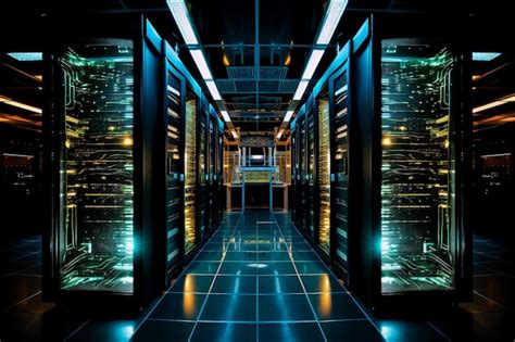 Premium Ai Image Server Room Or Server Computers Generative Ai