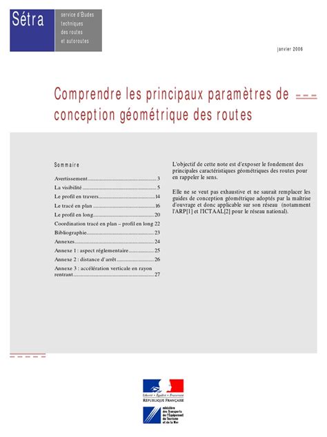 Comprendre Les Principaux Paramètres De Conception Géométrique Des Routes Pdf