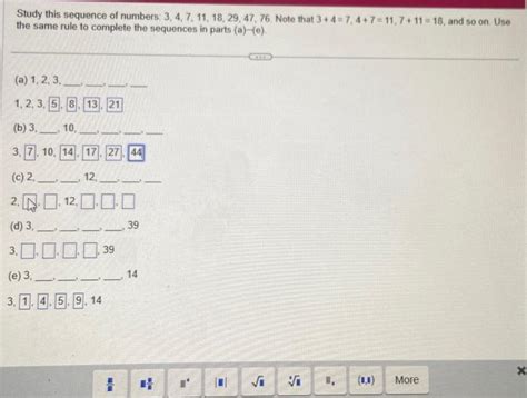 Solved Study This Sequence Of Numbers Chegg Com
