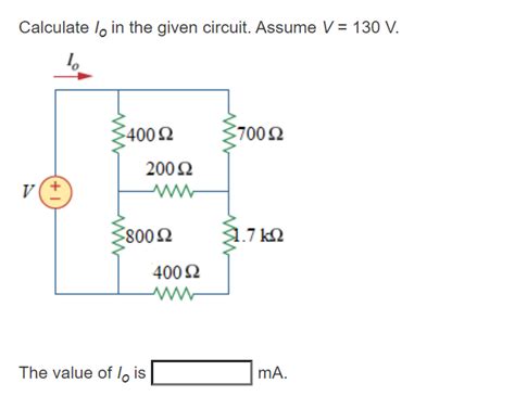 Solved Calculate Lo In The Given Circuit Assume V V Chegg