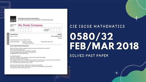 0580 32 F M 18 Easy Step By Step Solutions Cie Igcse Maths Paper 3 Core 2018 Youtube