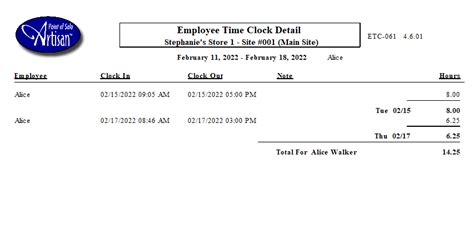 Employee Time Clock CerTek Software
