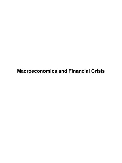 Macroeconomics And Financial Crisis Pdf Quantitative Easing Monetary Policy