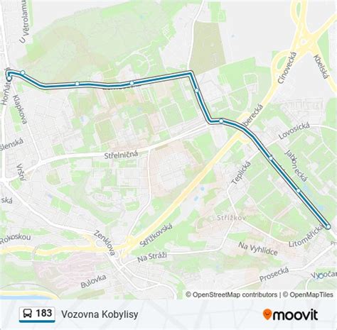 183 Route Schedules Stops And Maps Vozovna Kobylisy Updated