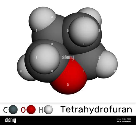Tetrahydrofuran Thf Oxolane Organic Solvent Molecule Molecular Model