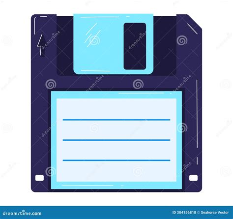 Blue Floppy Disk Vector Illustration Retro Storage Device For