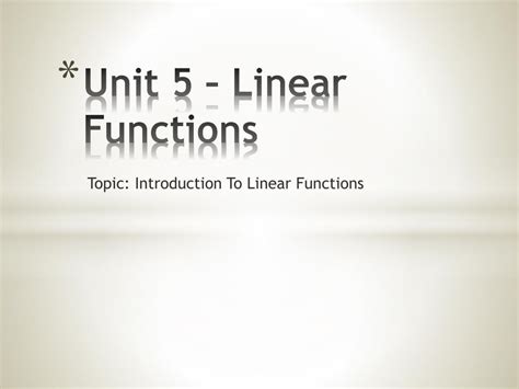 PPT Unit Linear Functions PowerPoint Presentation Free Download ID