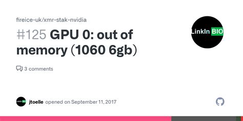 Gpu 0 Out Of Memory 1060 6gb · Issue 125 · Fireice Ukxmr Stak