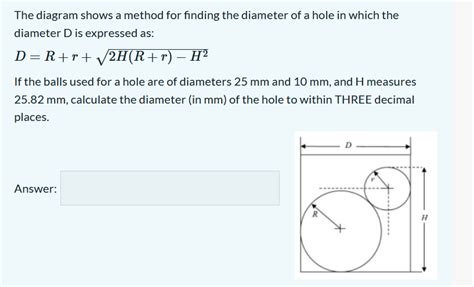 Solved The Diagram Shows A Method For Finding The Diameter Chegg Com