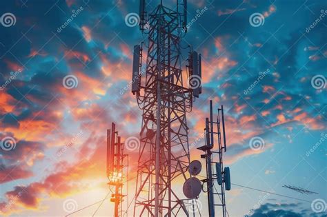 Mobile Data Network Concept With Futuristic Wireless Technology And Coverage Stock Image
