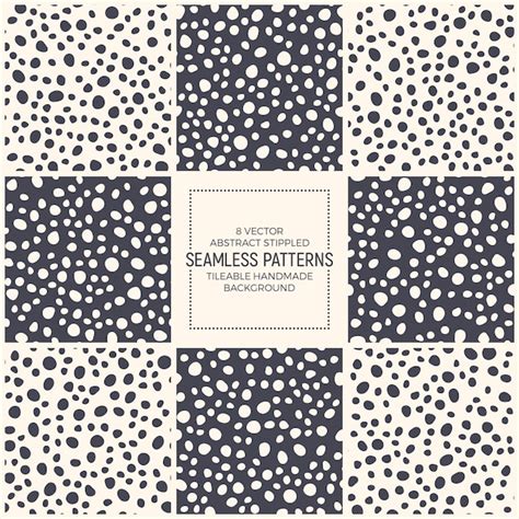 Premium Vector Stippled Scandinavian Style Abstract Seamless Patterns Set